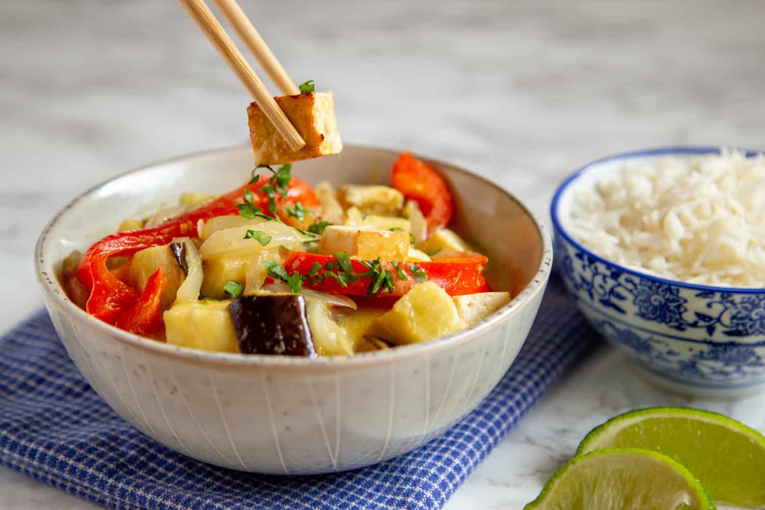Vegan Thai Green Curry Tofu - Cardamom & Coconut